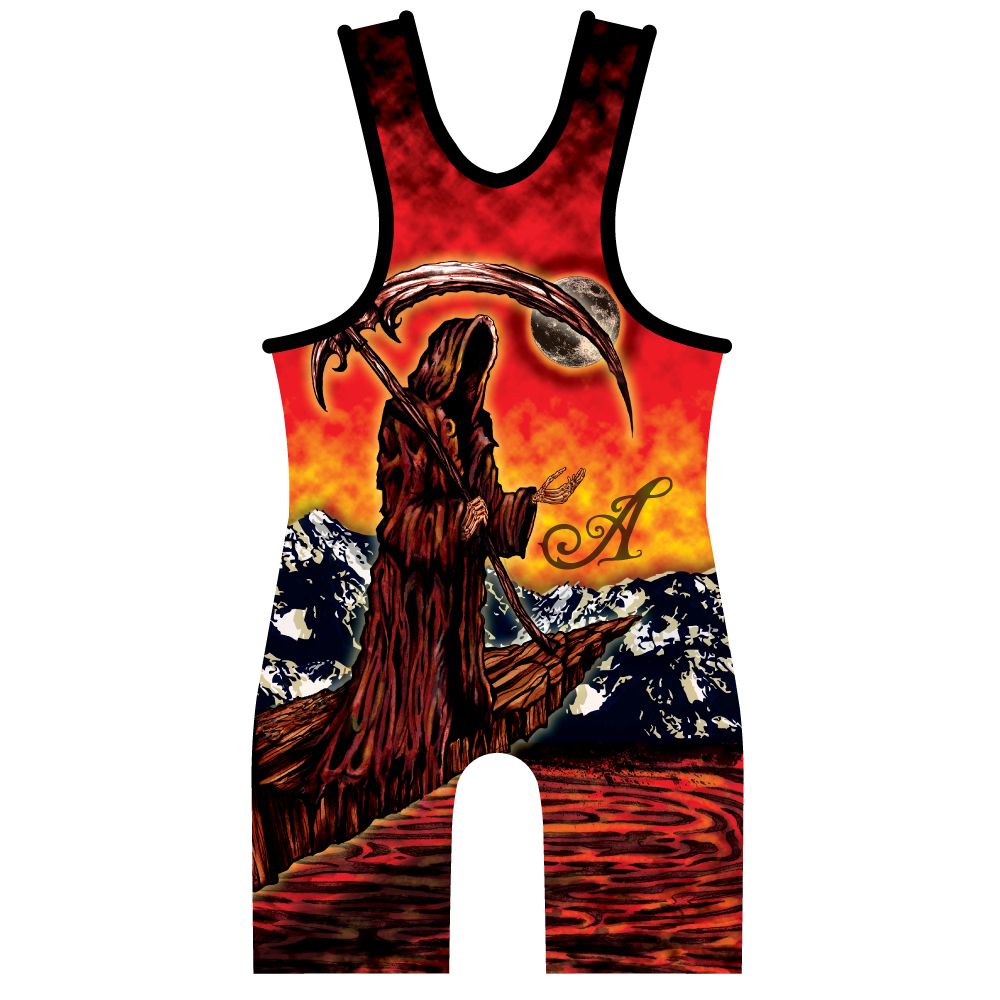 Grim Reaper Sublimated Wrestling Singlet - Blue Chip Wrestling