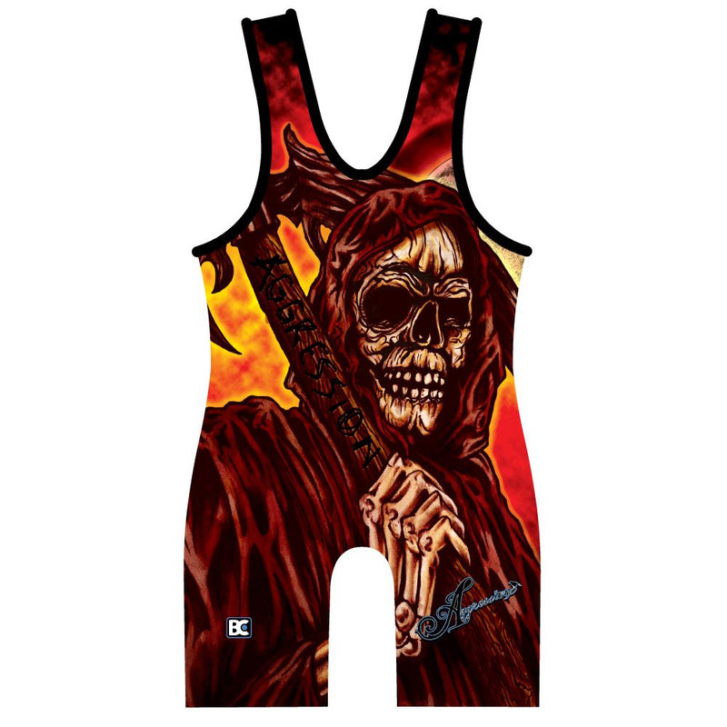 Grim Reaper Sublimated Wrestling Singlet - Blue Chip Wrestling