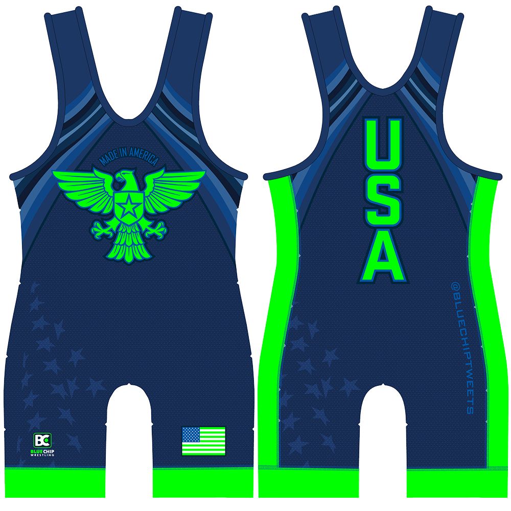 USA Strong Wrestling Singlet - Red - Blue Chip Wrestling