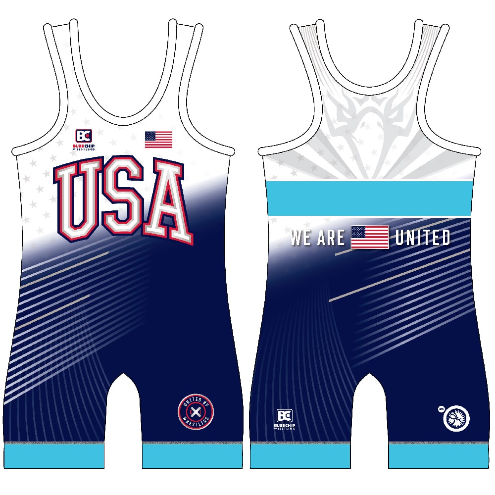 Shop For Sublimated Blue Chip Wrestling Singlets Youth and Adult