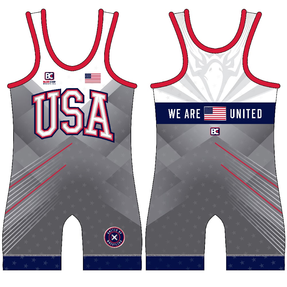 Patriotic USA Sublimated Wrestling Singlets - Blue Chip Wrestling