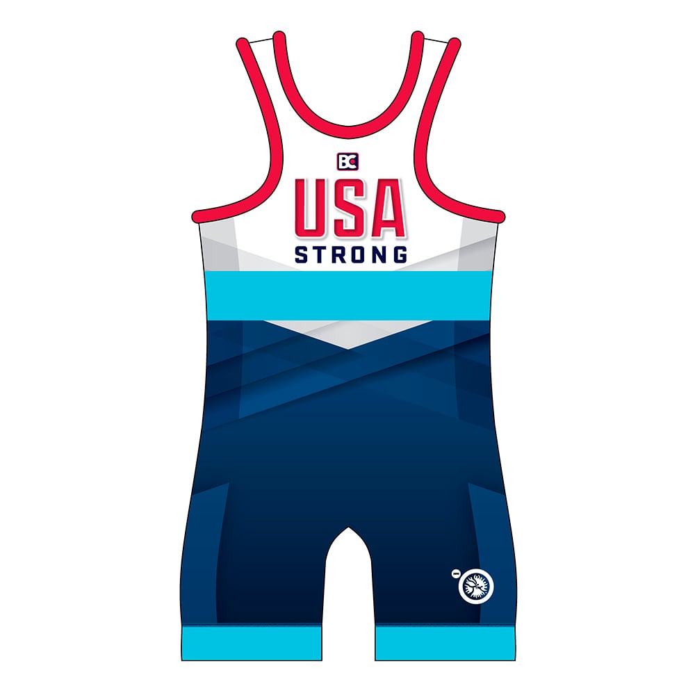 USA Strong Wrestling Singlet - Blue - Blue Chip Wrestling