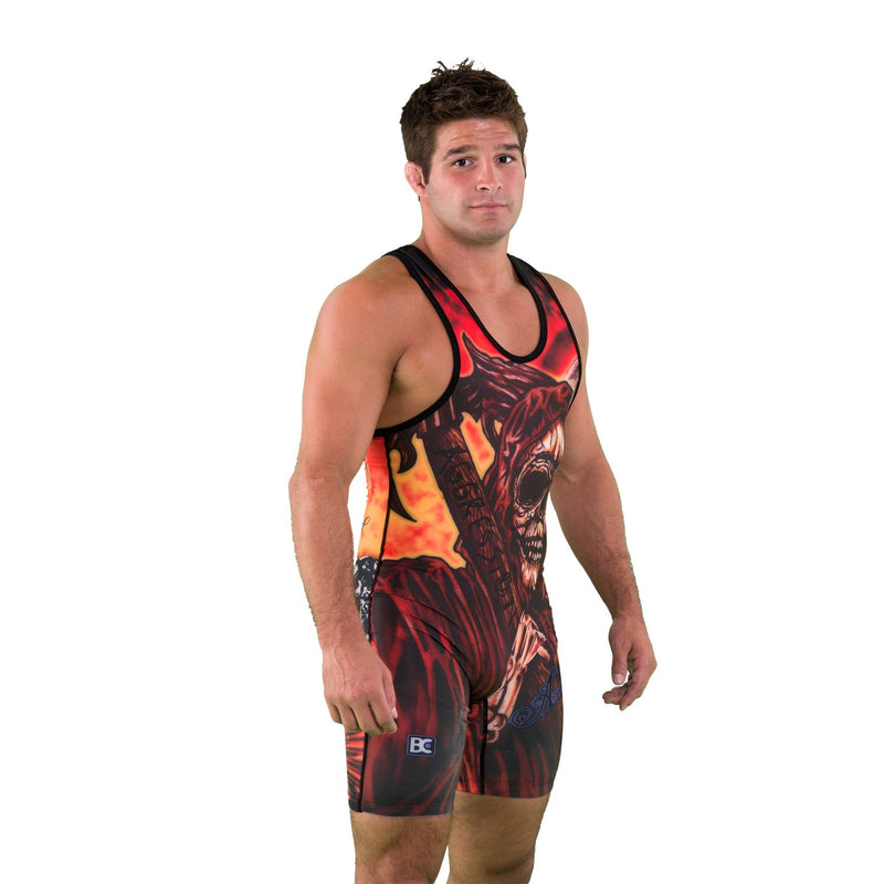 Grim Reaper Sublimated Wrestling Singlet - Blue Chip Wrestling
