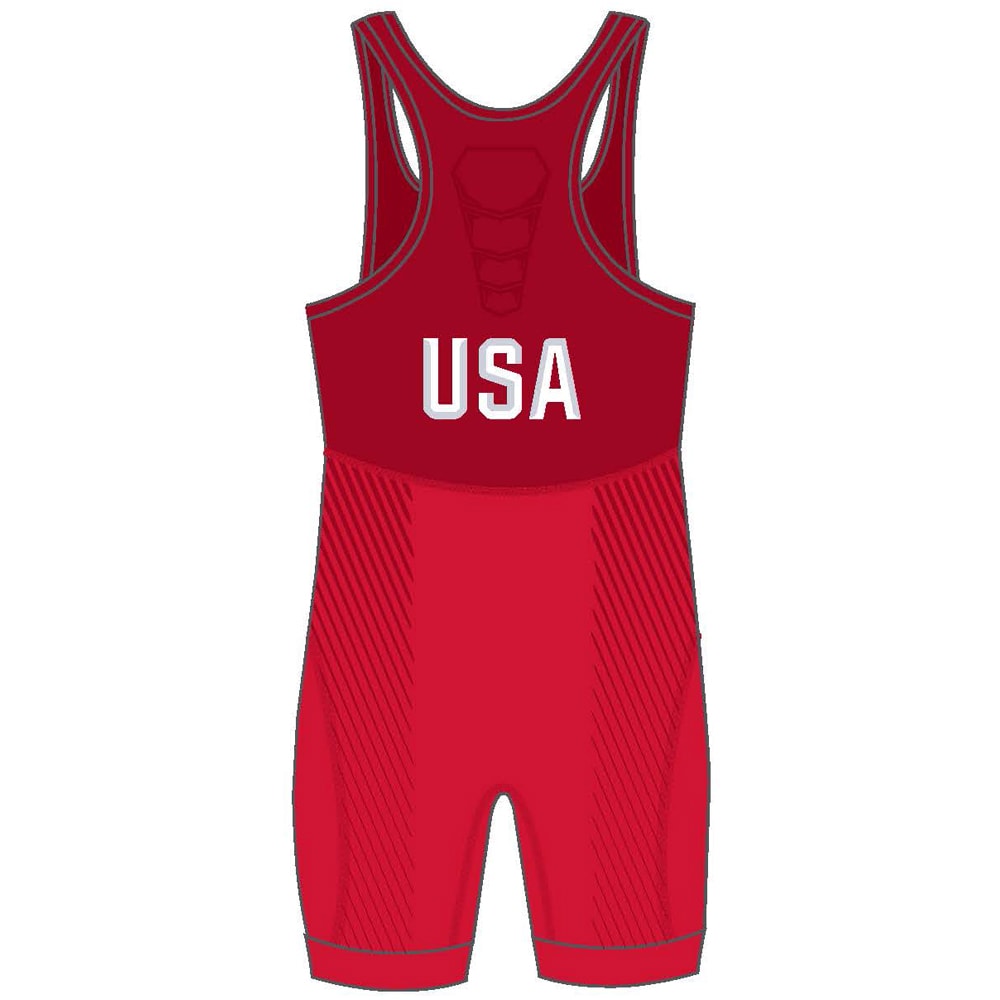 Nike USA Wrestling Red Singlet - Blue Chip Wrestling