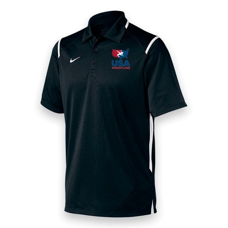 Nike USA Wrestling Game Day Polo (Black) - Blue Chip Wrestling